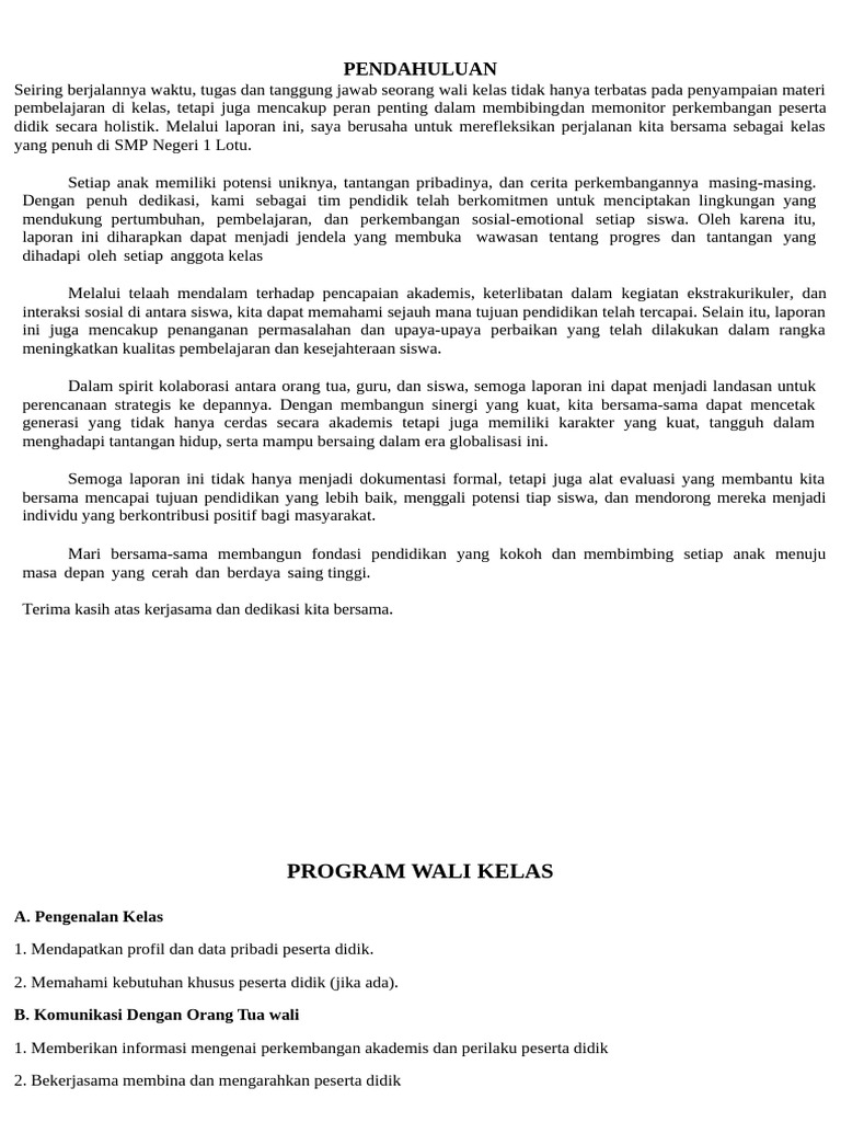 Contoh Laporan Walas | PDF