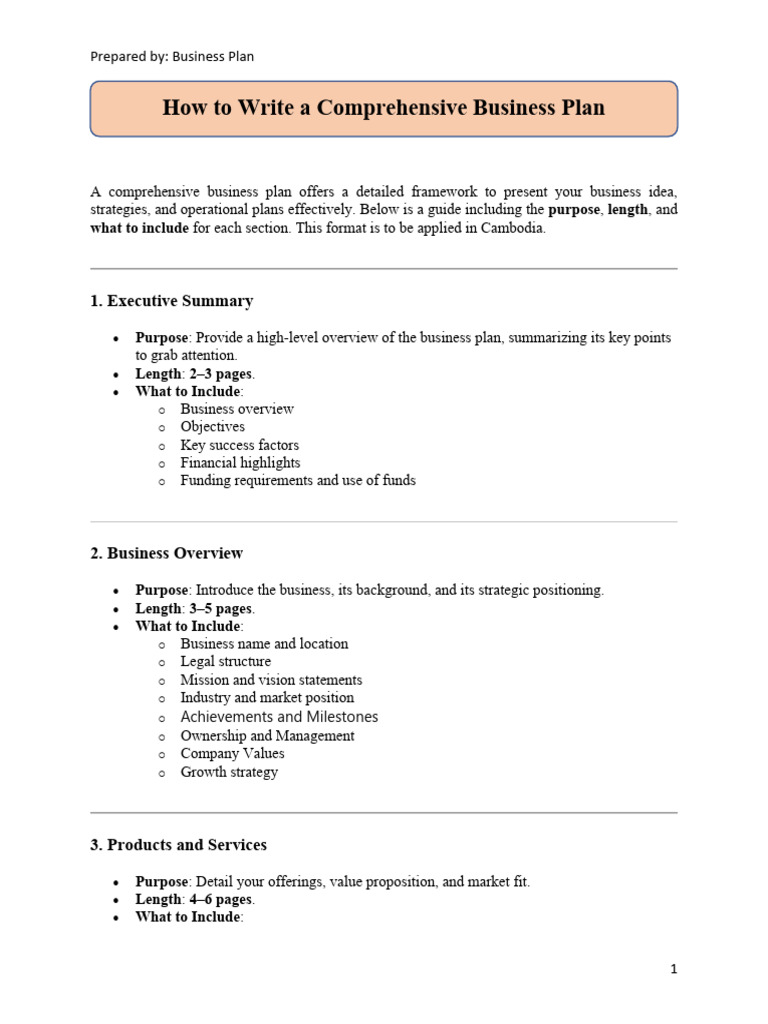 Comprehensive Business Plan Guide | PDF | Regulatory Compliance | Swot ...