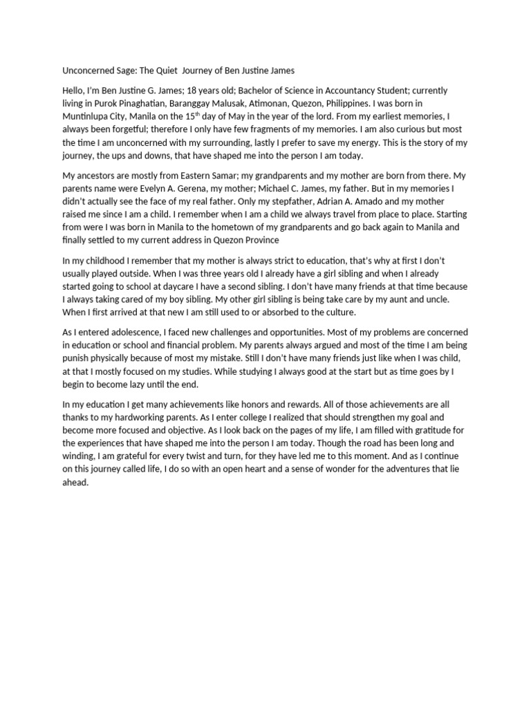 autobiography | PDF | Family