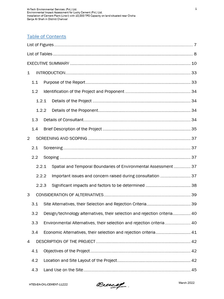 Lucky Cement Plant EIA Report | PDF | Mining | Natural Environment