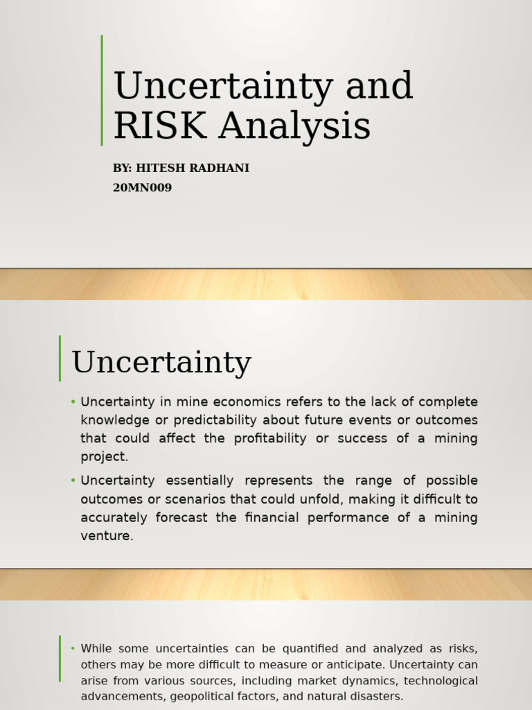 Uncertainty and RISK Analysis | PDF | Risk | Uncertainty