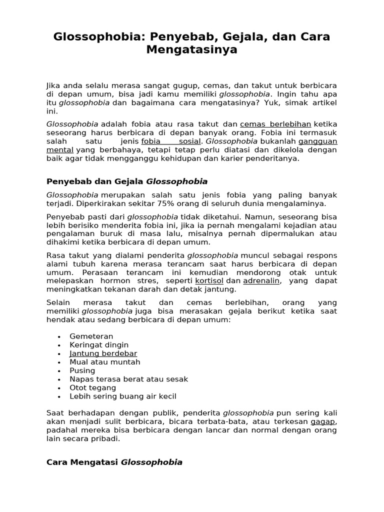 Glossophobia | PDF