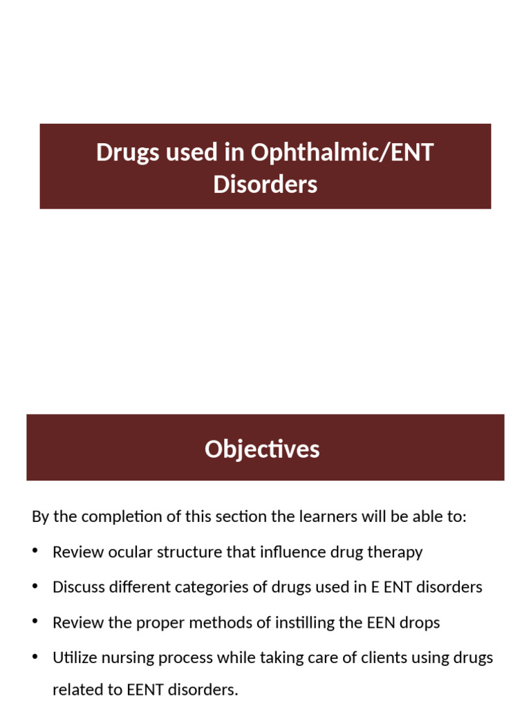 Ophthalmic Drug Use for Nurses | PDF | Human Eye | Ophthalmology