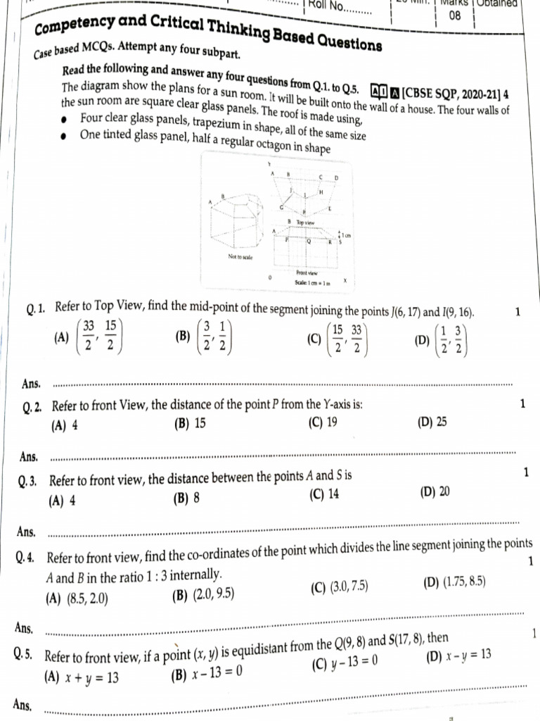 Case-Based MCQs for Geometry Concepts | PDF