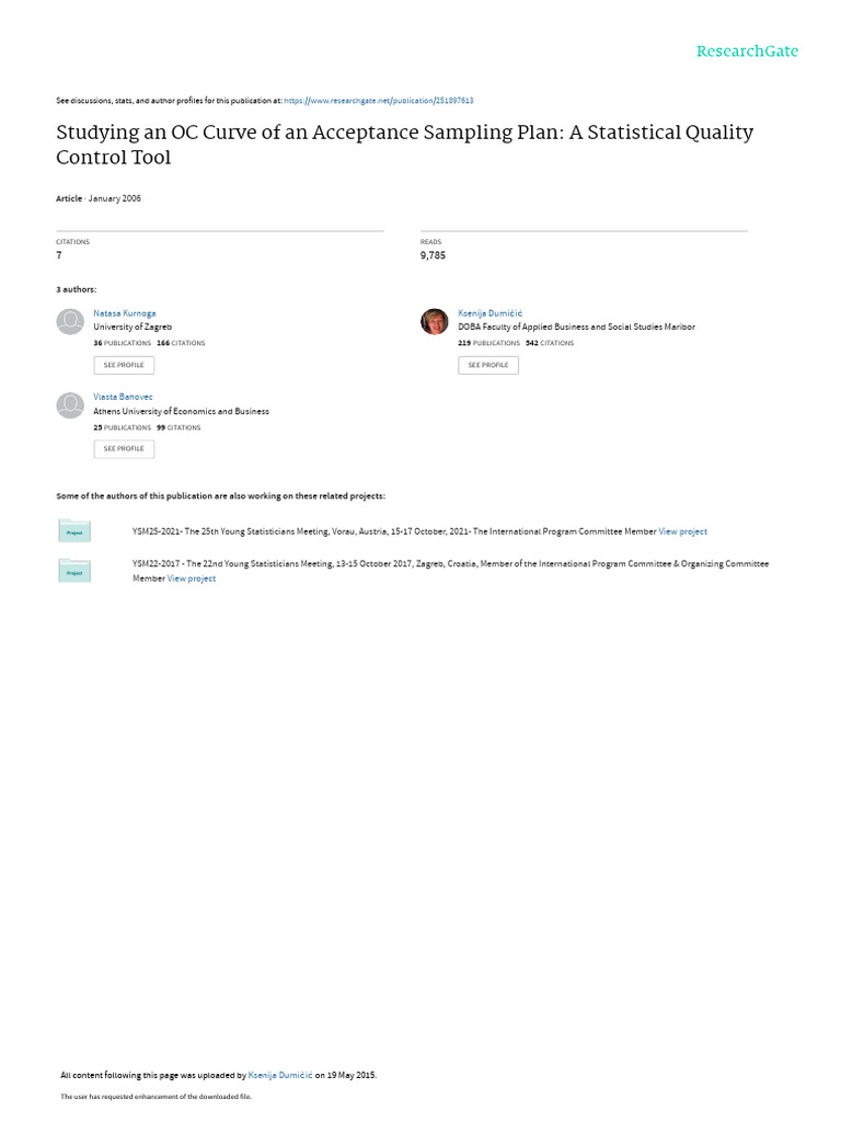 Studying An OC Curve of An Acceptance Sampling Pla | PDF | Type I And ...