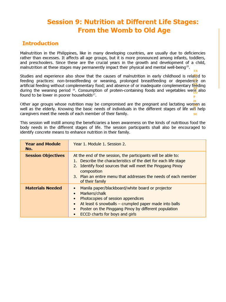Nutrition Across Life Stages Guide | PDF | Breastfeeding | Infants