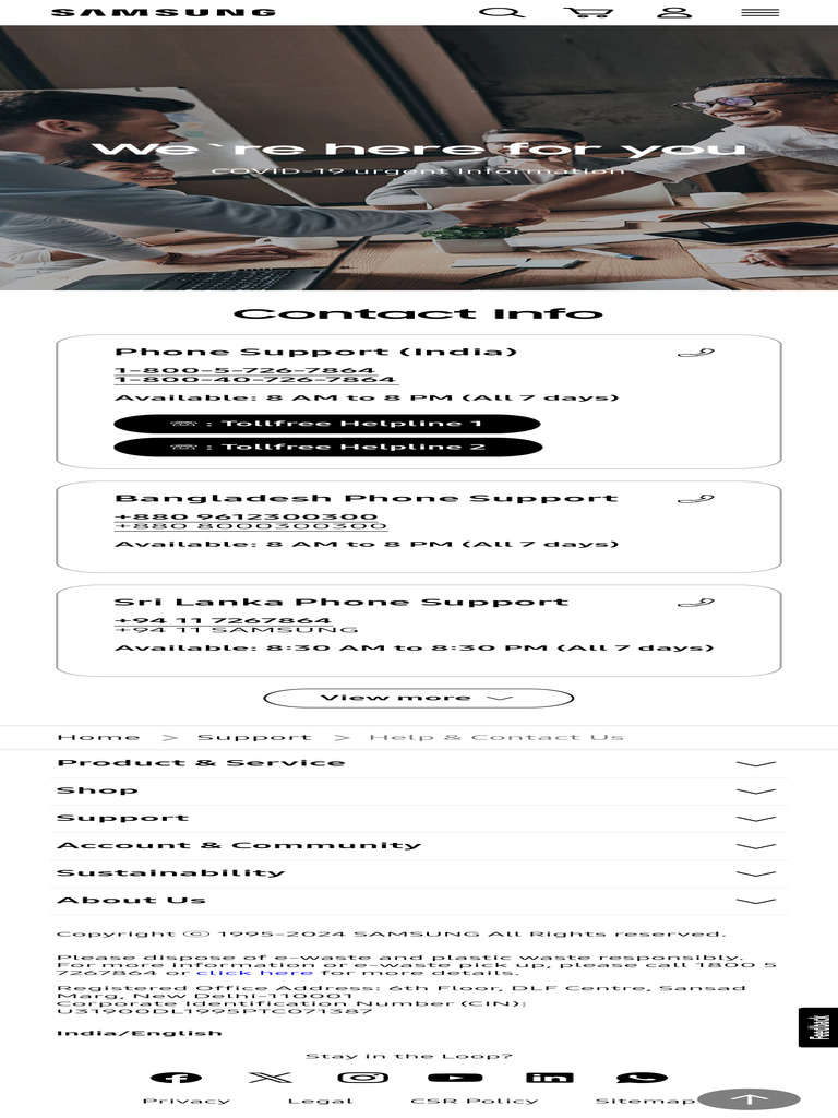 Customer Care Samsung India | PDF