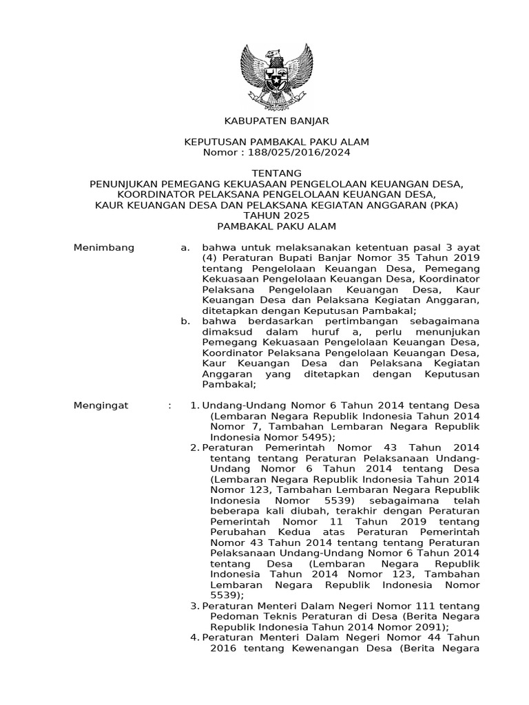 SK PKPKD Dan PPKD | PDF