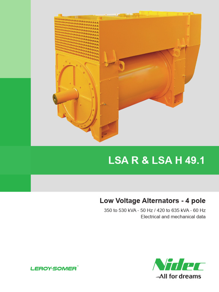 Lsa R & Lsa H 49.1: Low Voltage Alternators - 4 Pole | PDF | Mains ...
