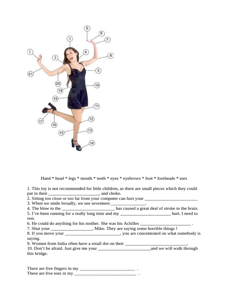 Body Vocabulary Fun Activities Games Picture Description Exercises ...