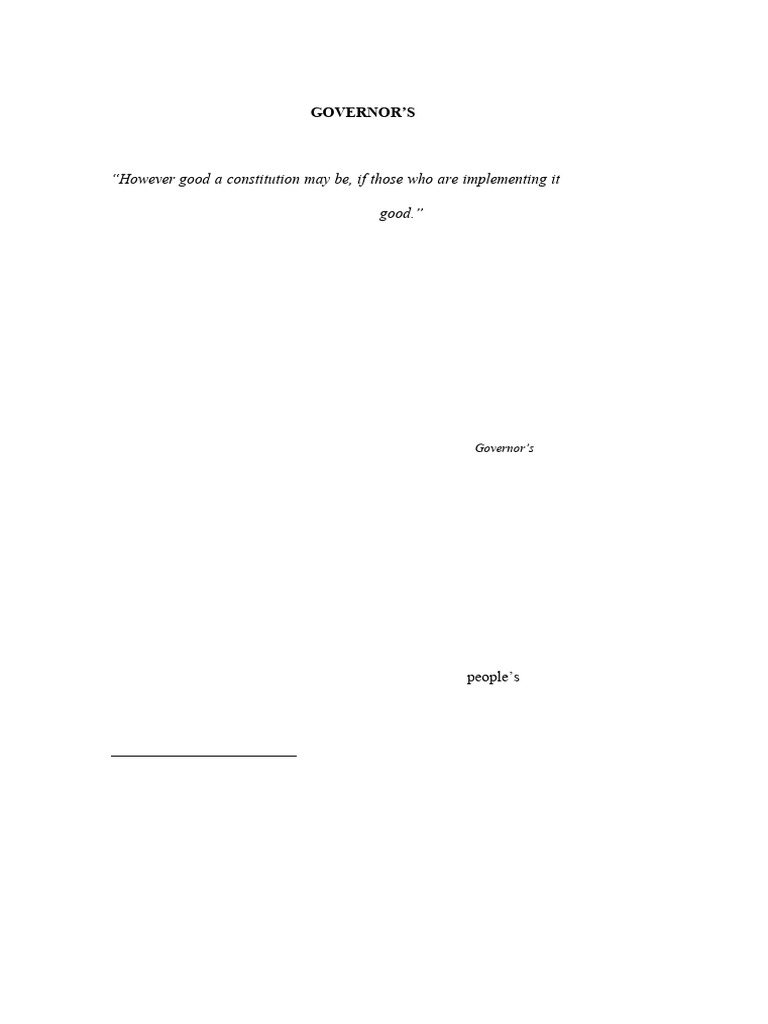 The Doctrine of Pleasure: Constitutional Discretion Vis-A-Vis Governor ...