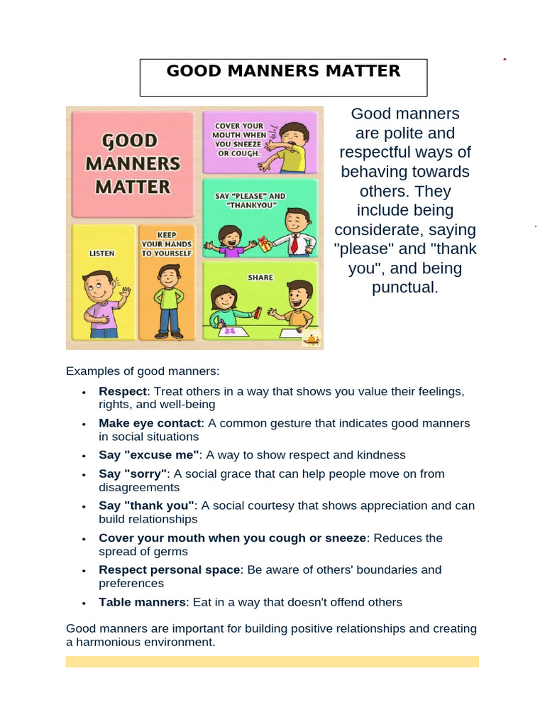 Good Manners MATTER | PDF
