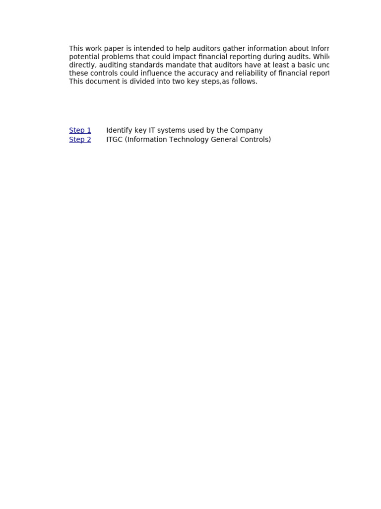 ITGC Audit Checklist V1 | PDF ITGC Audit Checklist V1 | PDF