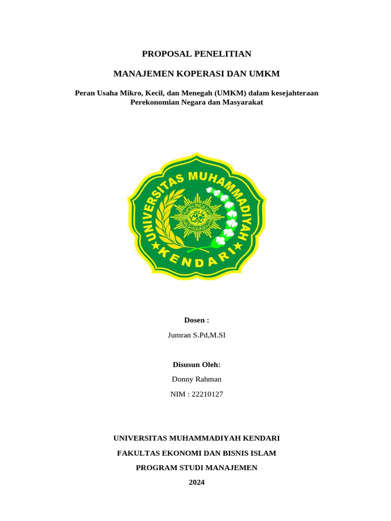 Donny Rahman Mk&umkm | PDF