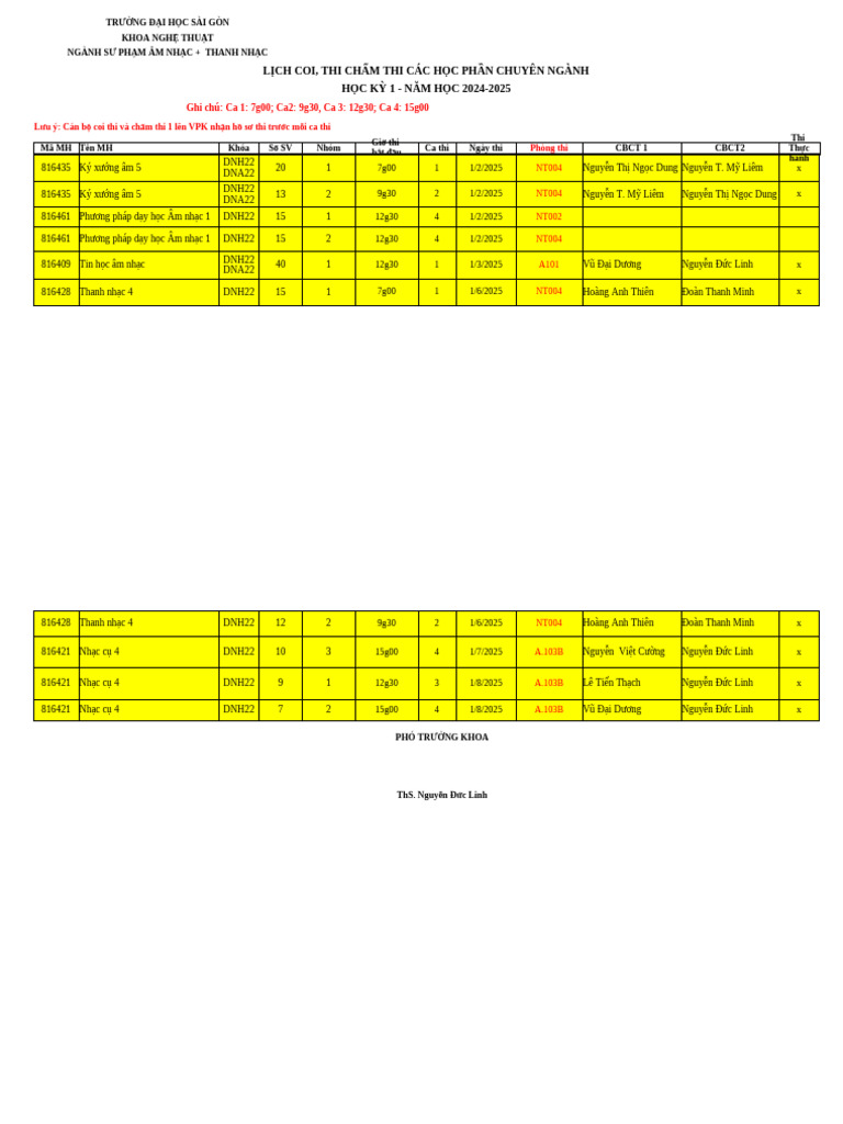 LỊCH THI K21 22 23 - HK1-2024-2025 | PDF