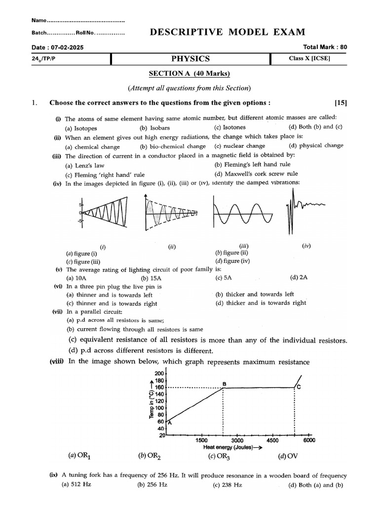 Class X - Physics - 07-02-25 (QN) | PDF
