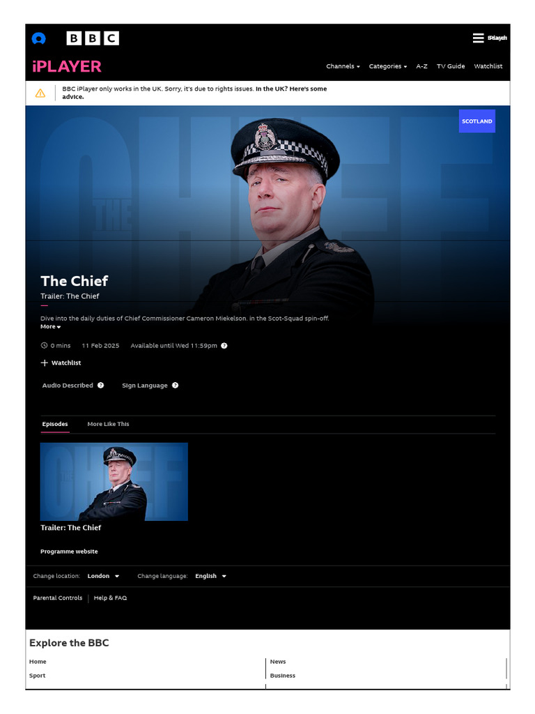 The Chief - Trailer - The Chief - BBC Iplayer | PDF