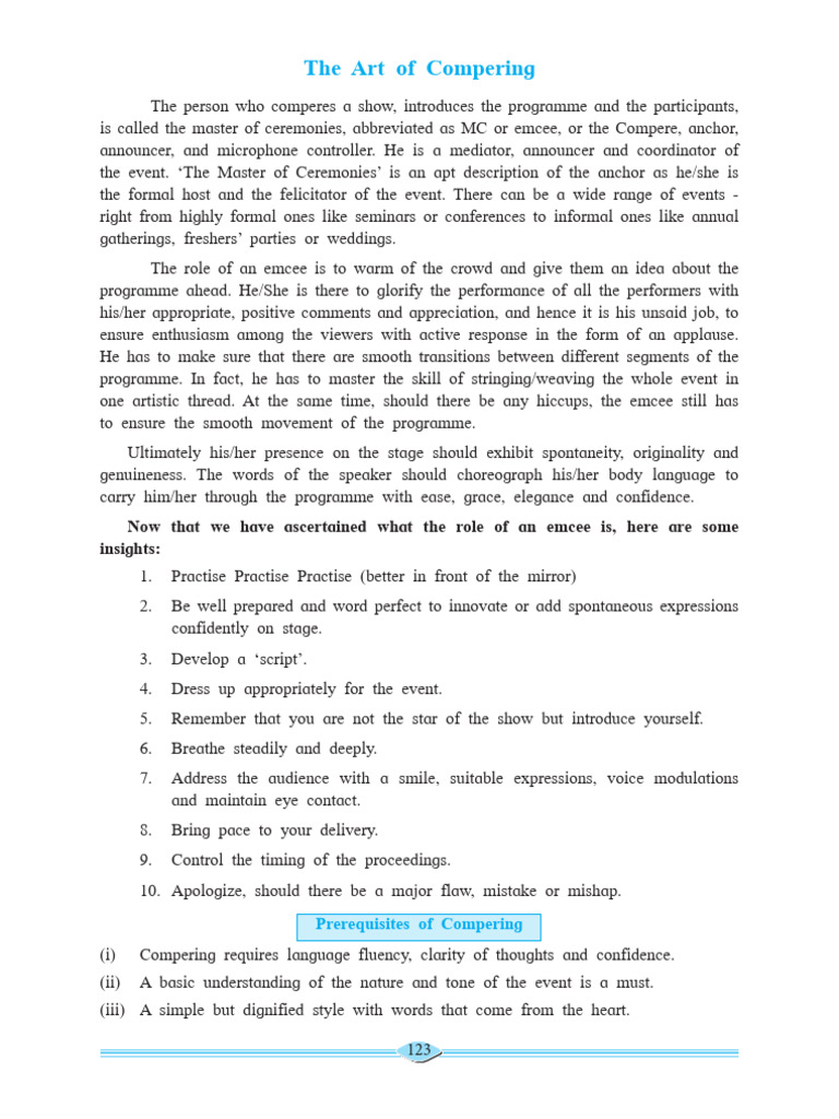 The Art of Compering - 6b5ed533 d223 400e A5c5 91d2c8e337c2 | PDF