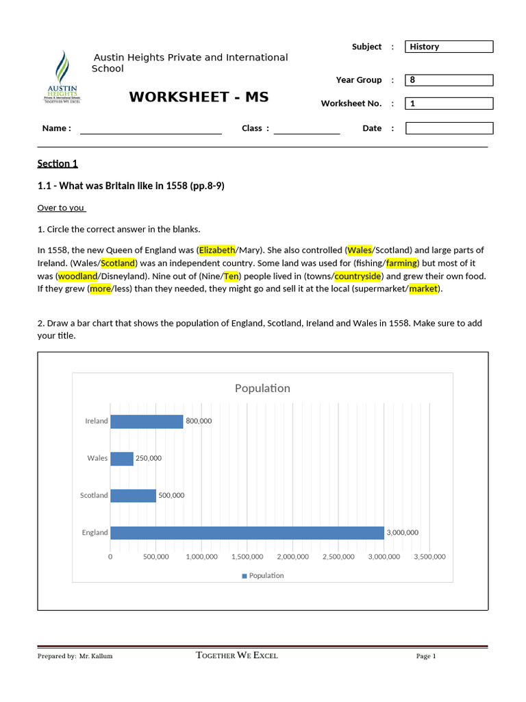 Year 8 - History - Worksheet 1 - MS | PDF | British Empire