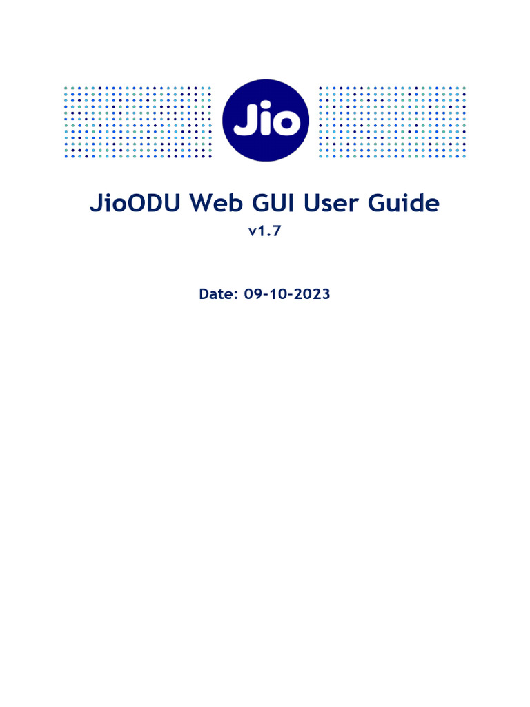 JioODU Web GUI User Guide | PDF | I Pv6 | Ip Address