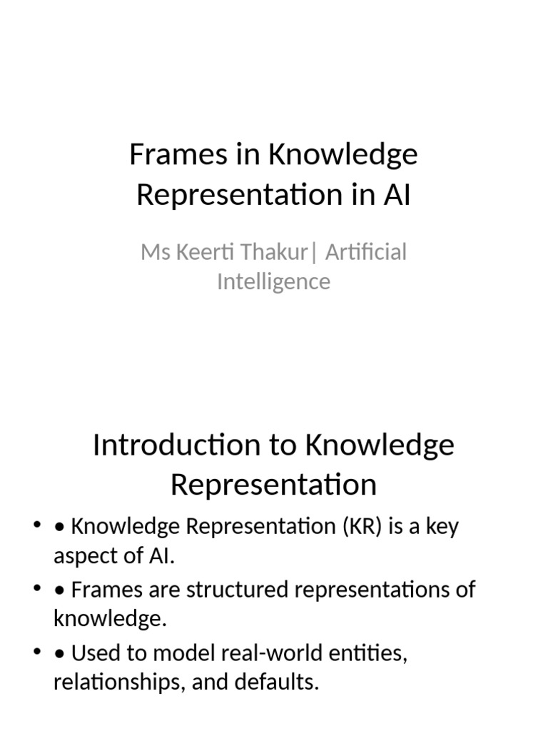 Frames in AI Knowledge Representation | PDF