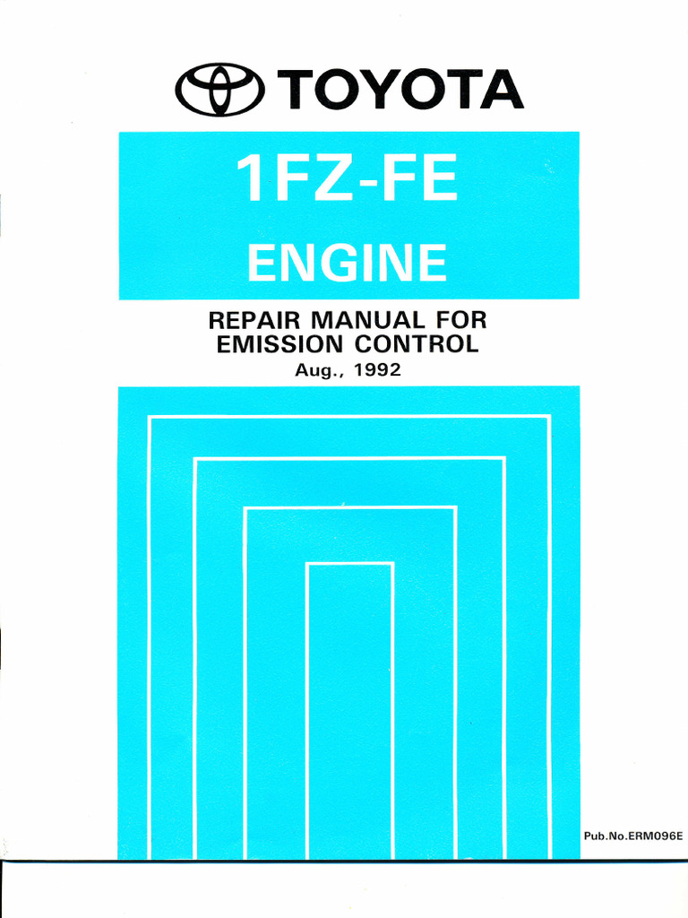 1FZ-FE Engine Emission Control Repair Manual Pub - no.ERM096E 1992 ...