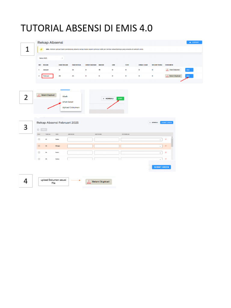 Tutorial Absen Emis 4.0 | PDF