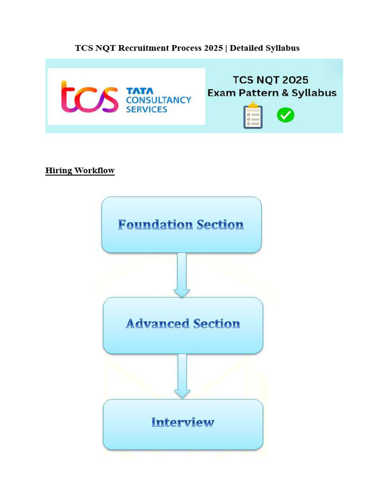 TCS NQT 2025 Recruitment Overview | PDF | Control Flow | Computing