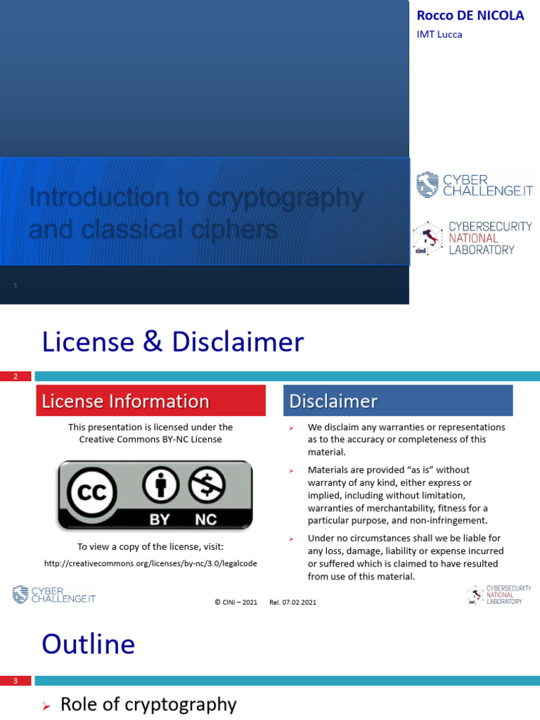 Introduction to Cryptography & Ciphers | PDF | Cryptography | Encryption