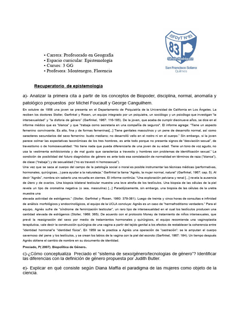 Recuperatorio de Epistemolog-a | PDF | Sexo