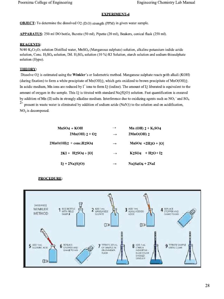 Experiment 8 Dissolved Oxygen | PDF