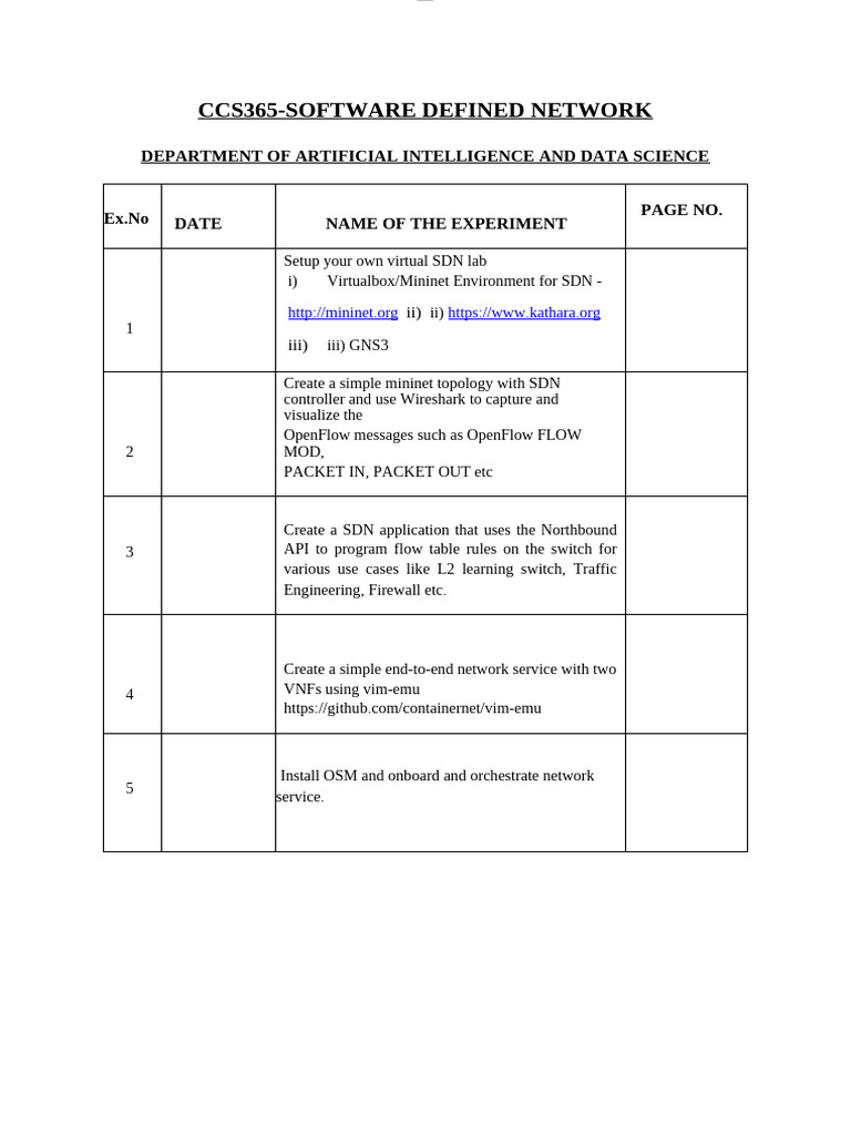 sdn lab manual | PDF | Computer Network | Firewall (Computing)