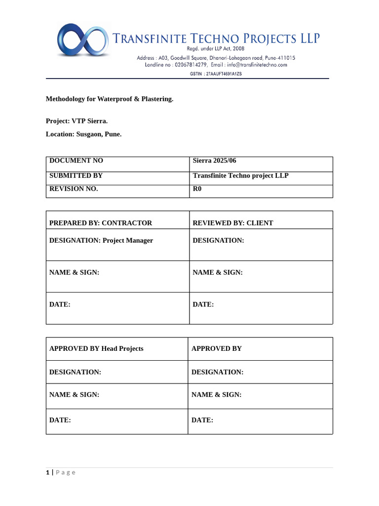 Waterproofing and Plastering Methodology | PDF | Plaster | Concrete