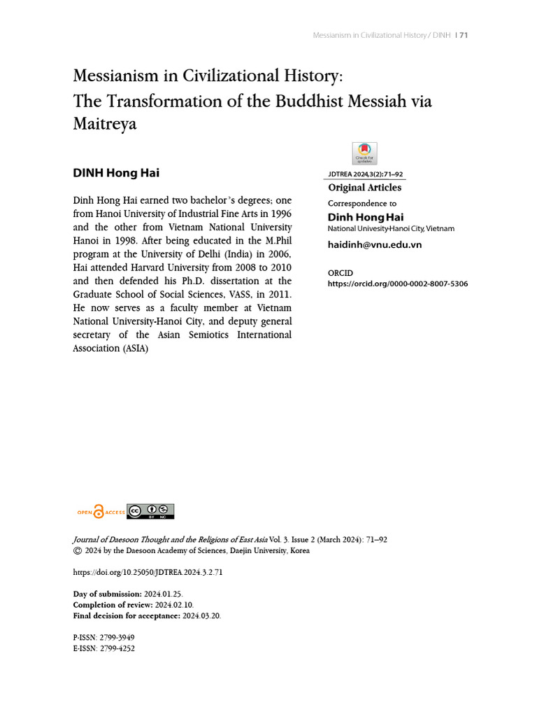 Messianism in Civilizational History The Transformation of the Buddhist ...