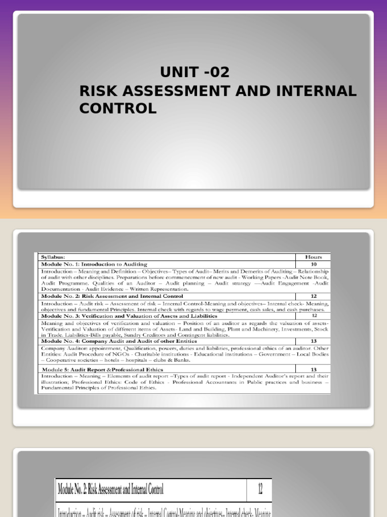 Unit 2 Risk Assessment and Internal Control (NEP) | PDF | Audit ...