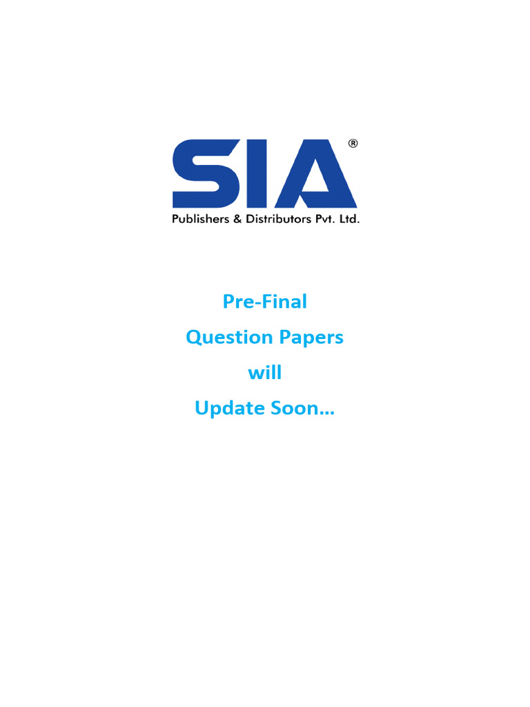 Pre-Final Question Papers Will Update Soon | PDF