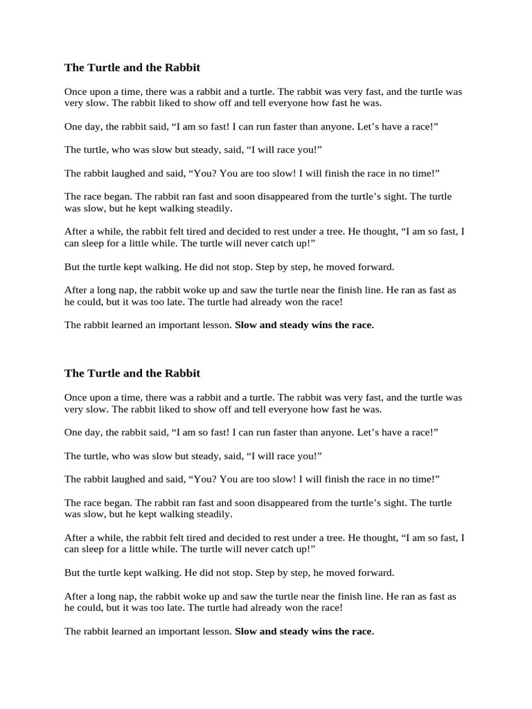 The Turtle and The Rabbit | PDF