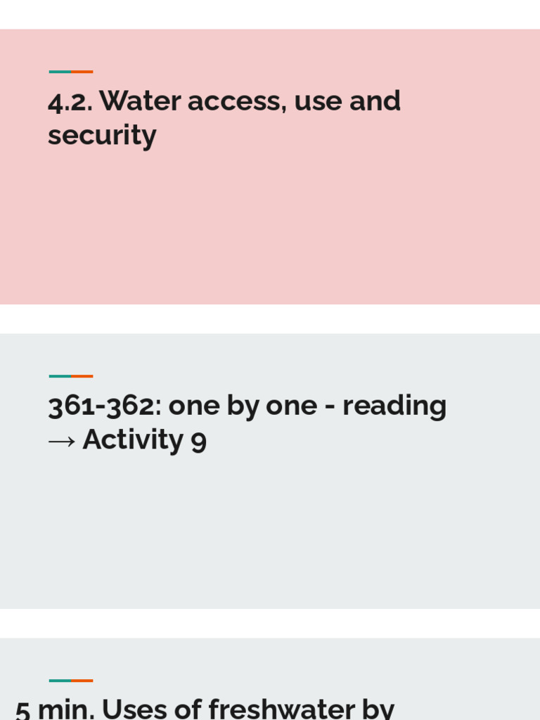 Water Access and Usage Analysis | PDF