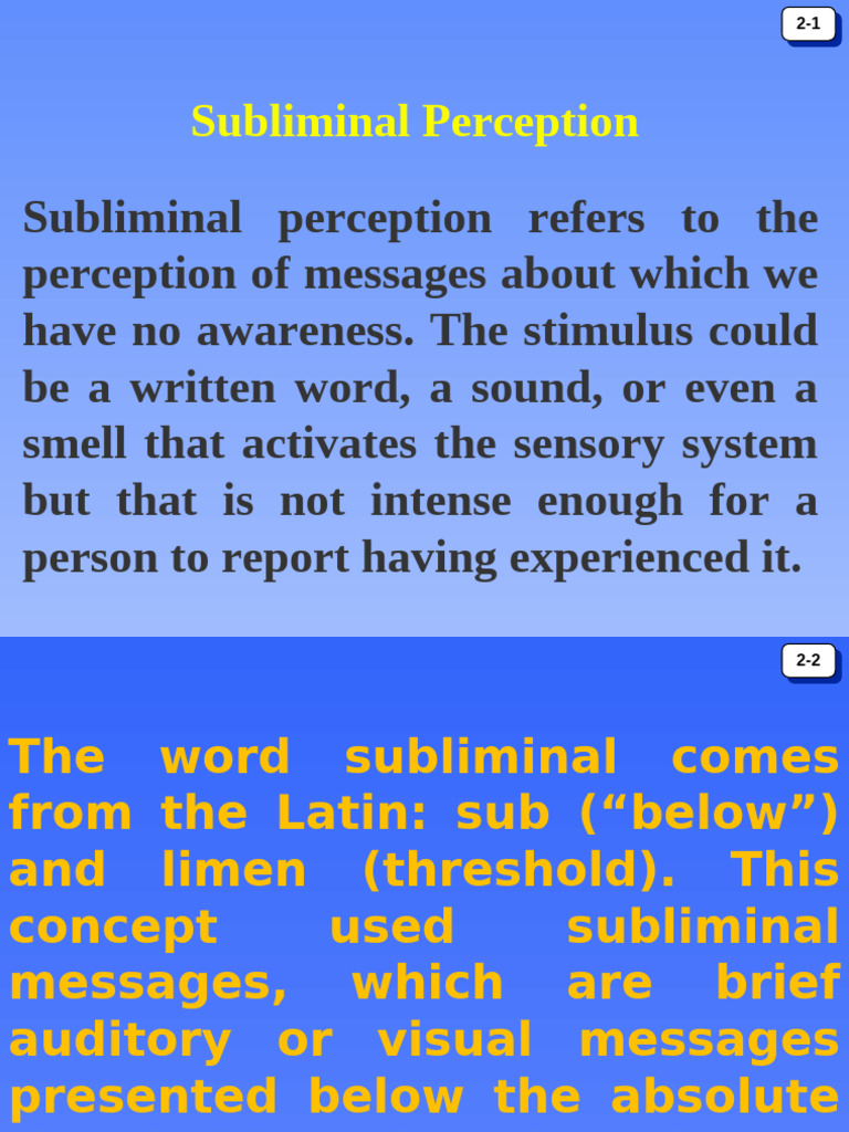 Subliminal Perception | PDF