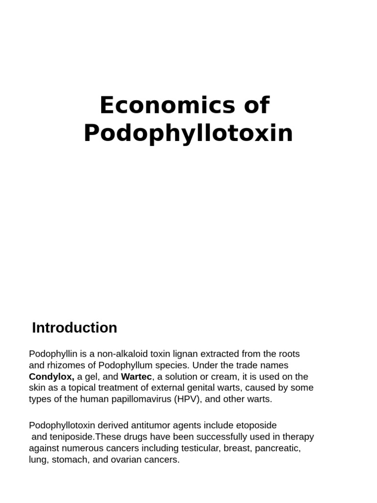 Economics of Podophyllotoxin | PDF
