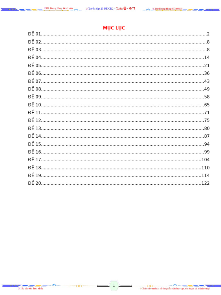 20 de Ren Luyen Ck2 - Toán 11-Kntt-hs | PDF