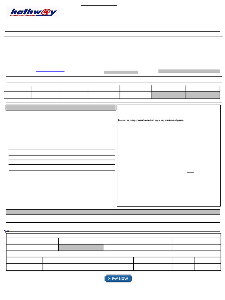 Internet Bill | PDF | Payments | Cheque