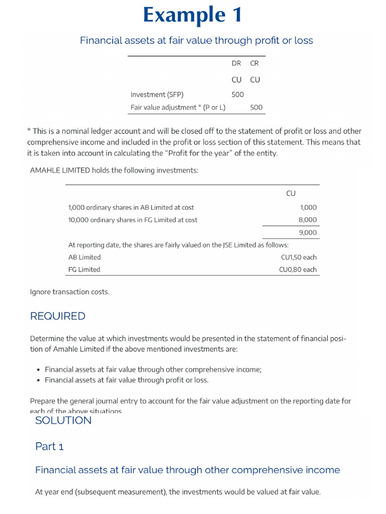 Examples - IfRS 9 | PDF
