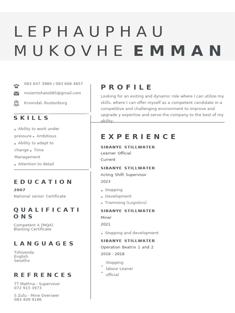 Lephaupau Emmanuel CV | PDF