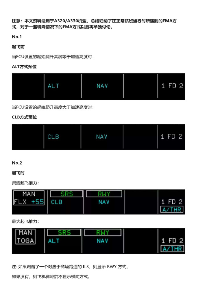 空客A320 FMA各个状态指示 | PDF