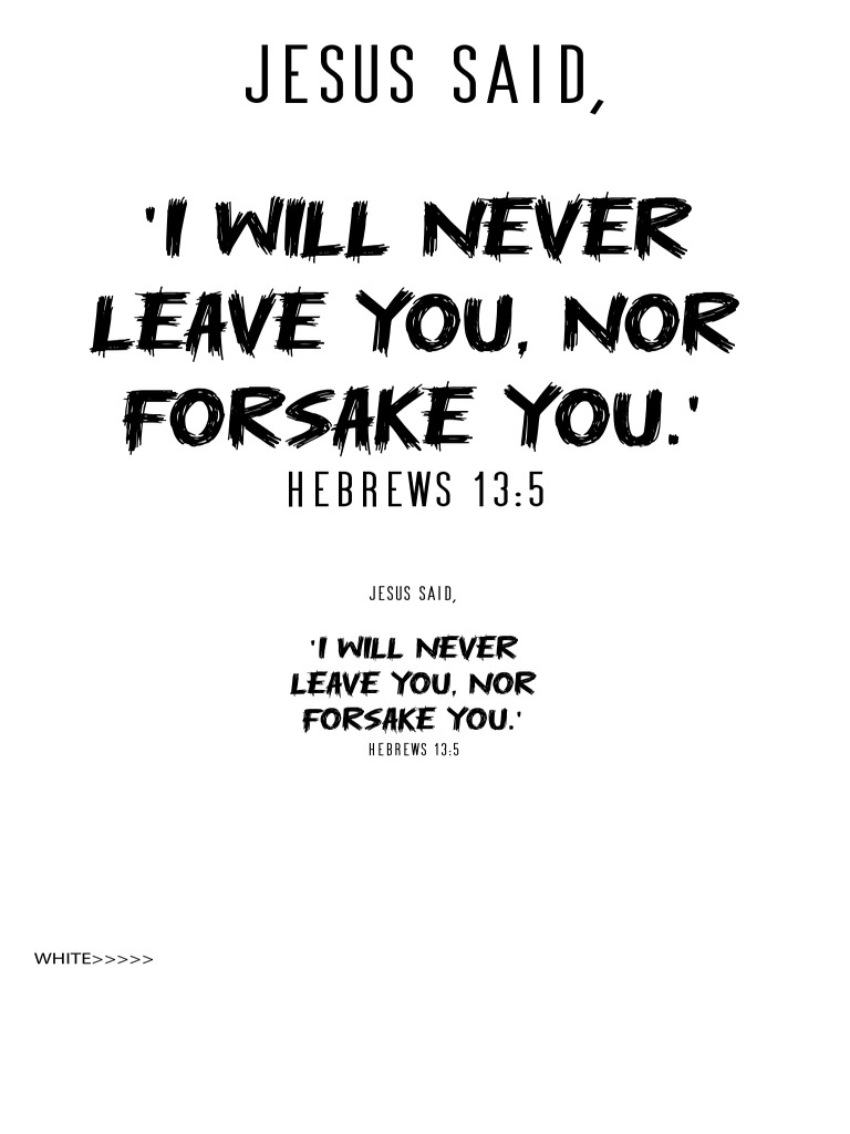 Jesus' Promise in Hebrews 13:5 | PDF