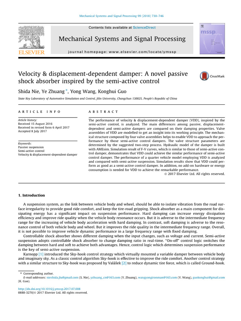 Velocity & Displacement Damper Design | PDF | Mechanical Engineering ...