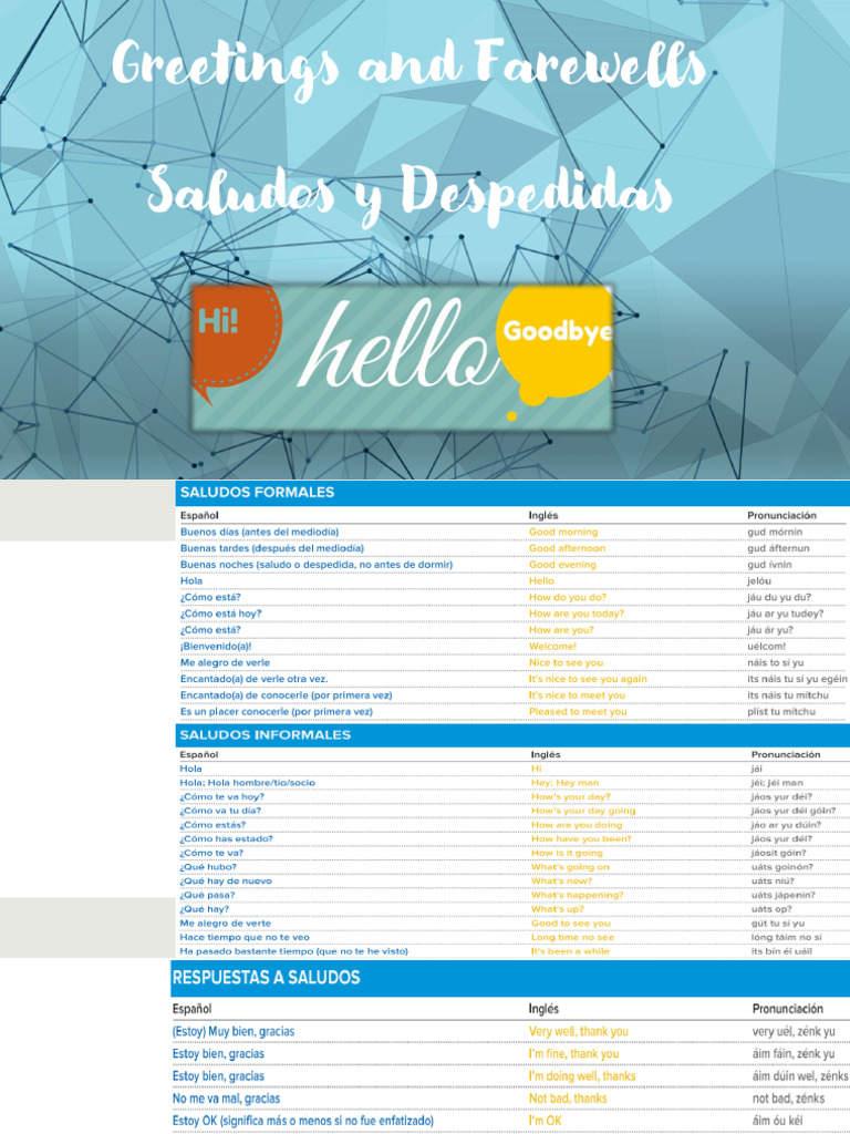 Greetings and Farewells | PDF