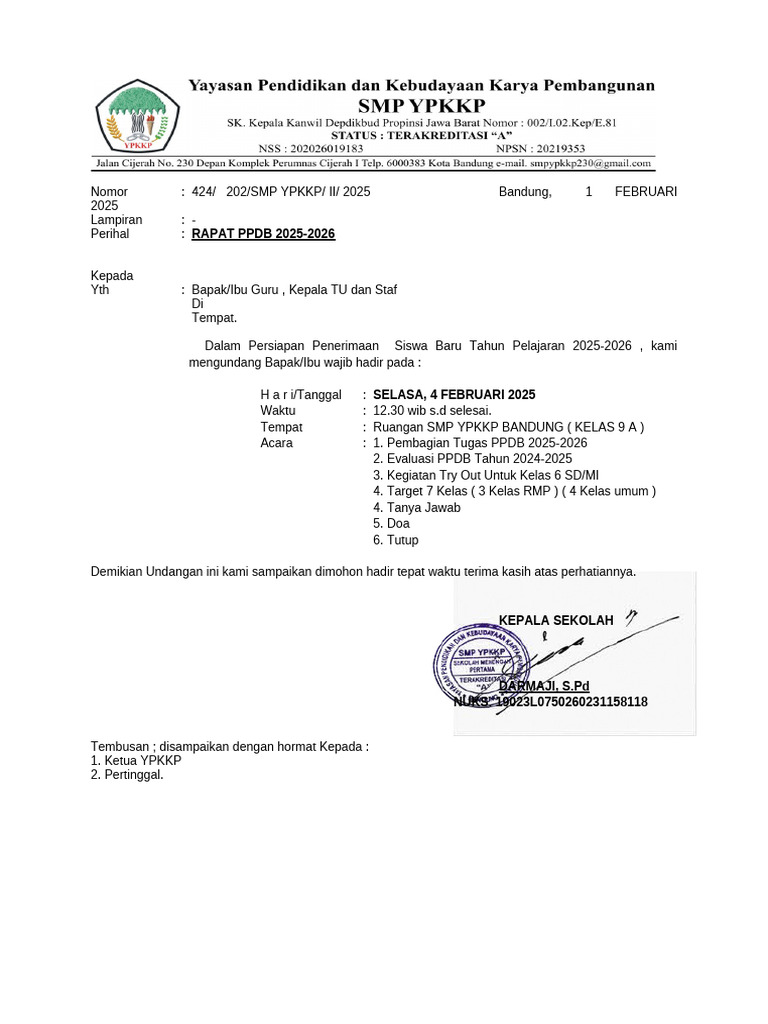 Rapat PPDB 2025-2026 | PDF