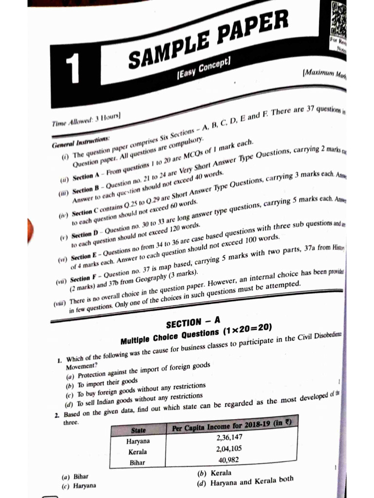 SST Sample Paper (Easy) 24-25 | PDF